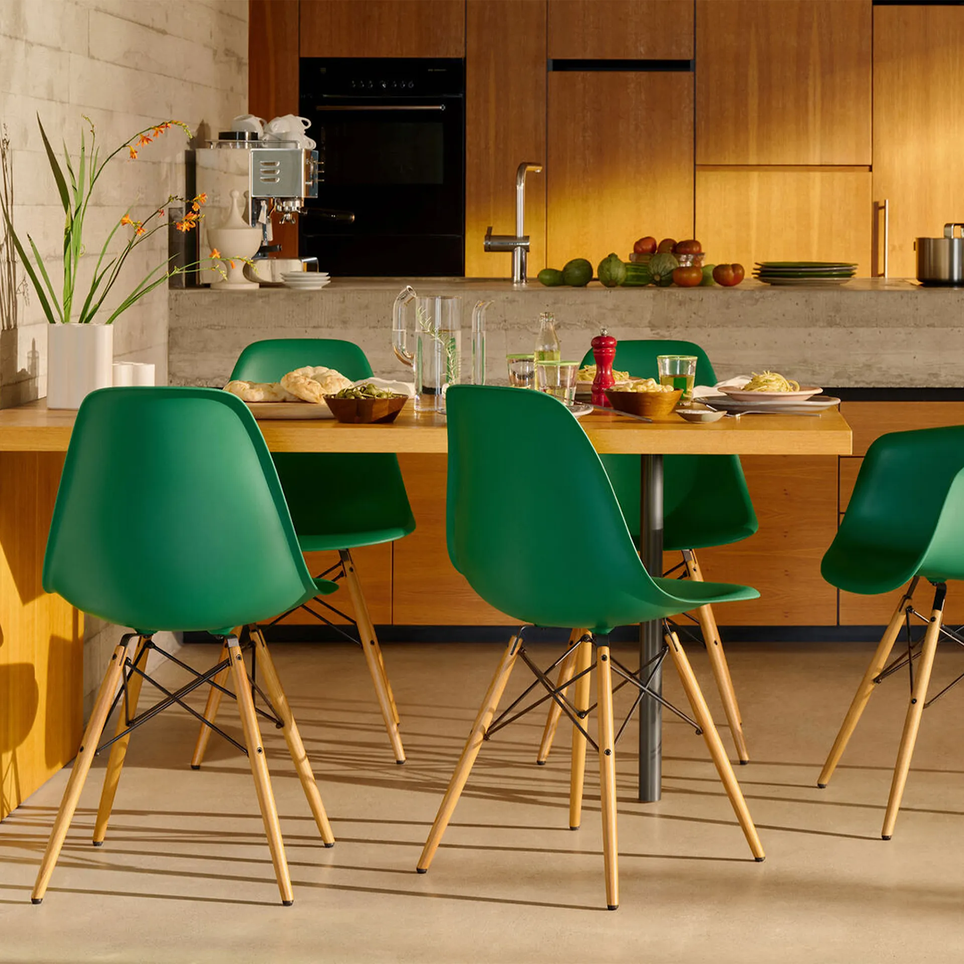 Buy Eames RE Plastic Chair DSW Dark Maple from Vitra NO GA
