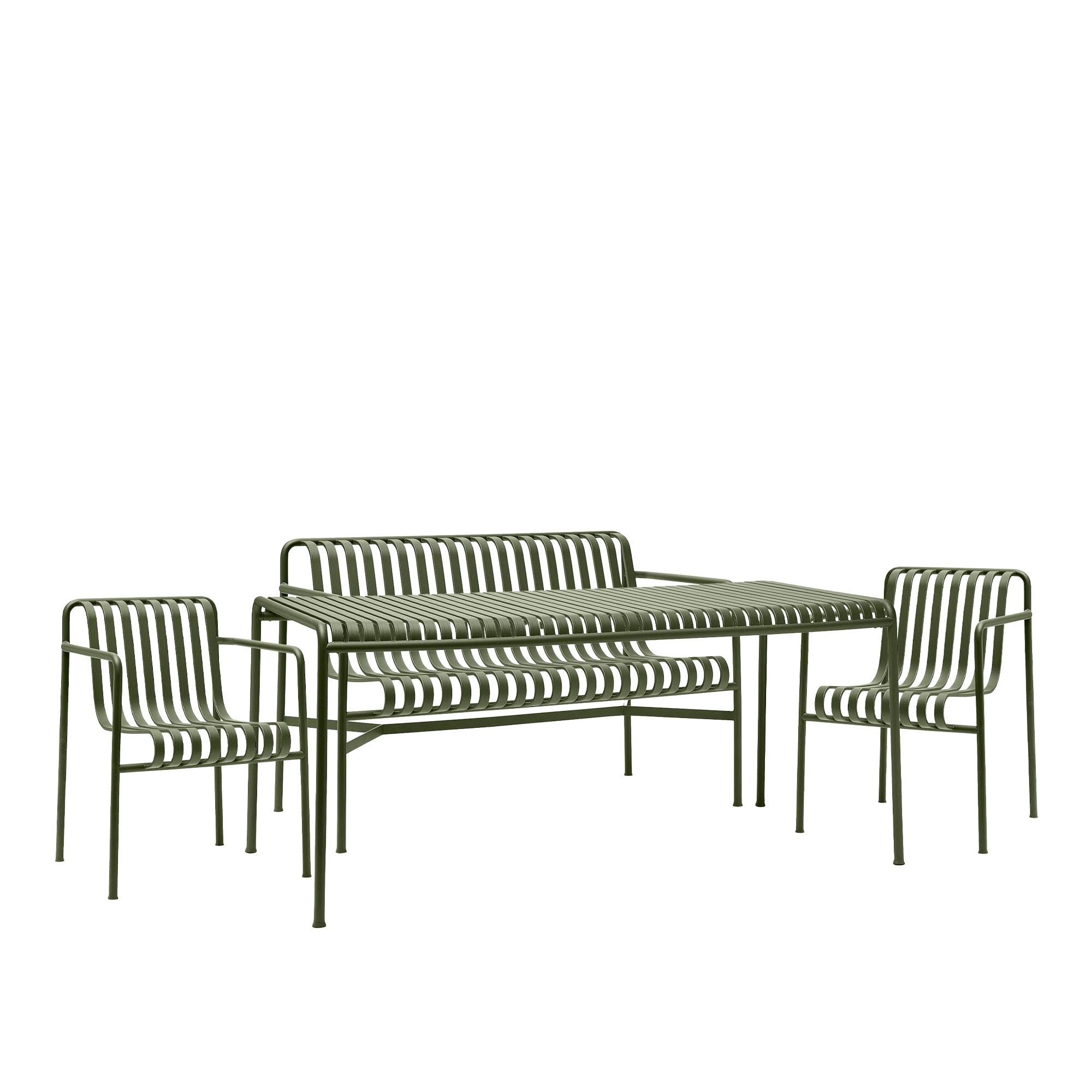 Buy Palissade dining set with table, garden bench & 2 armchairs from ...