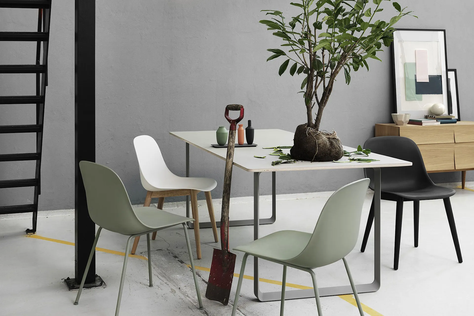 Buy Fiber Side Chair Wood Base from Muuto NO GA